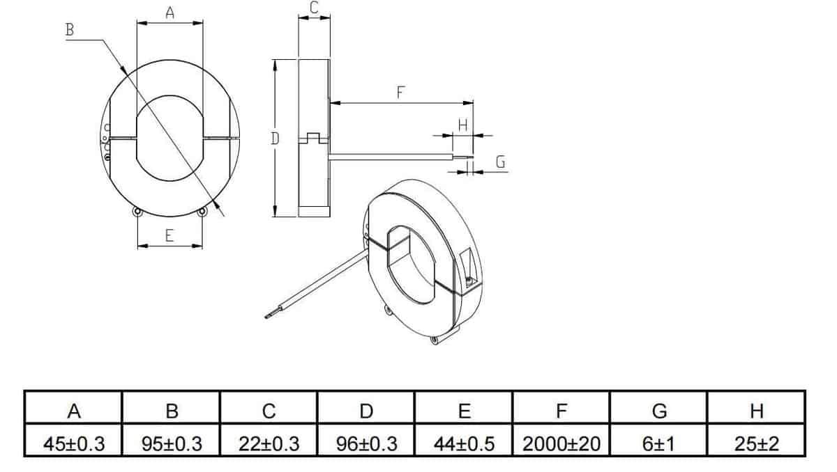CT322 clamp on current transformer with screw clip design - Xiamen ZTC ...